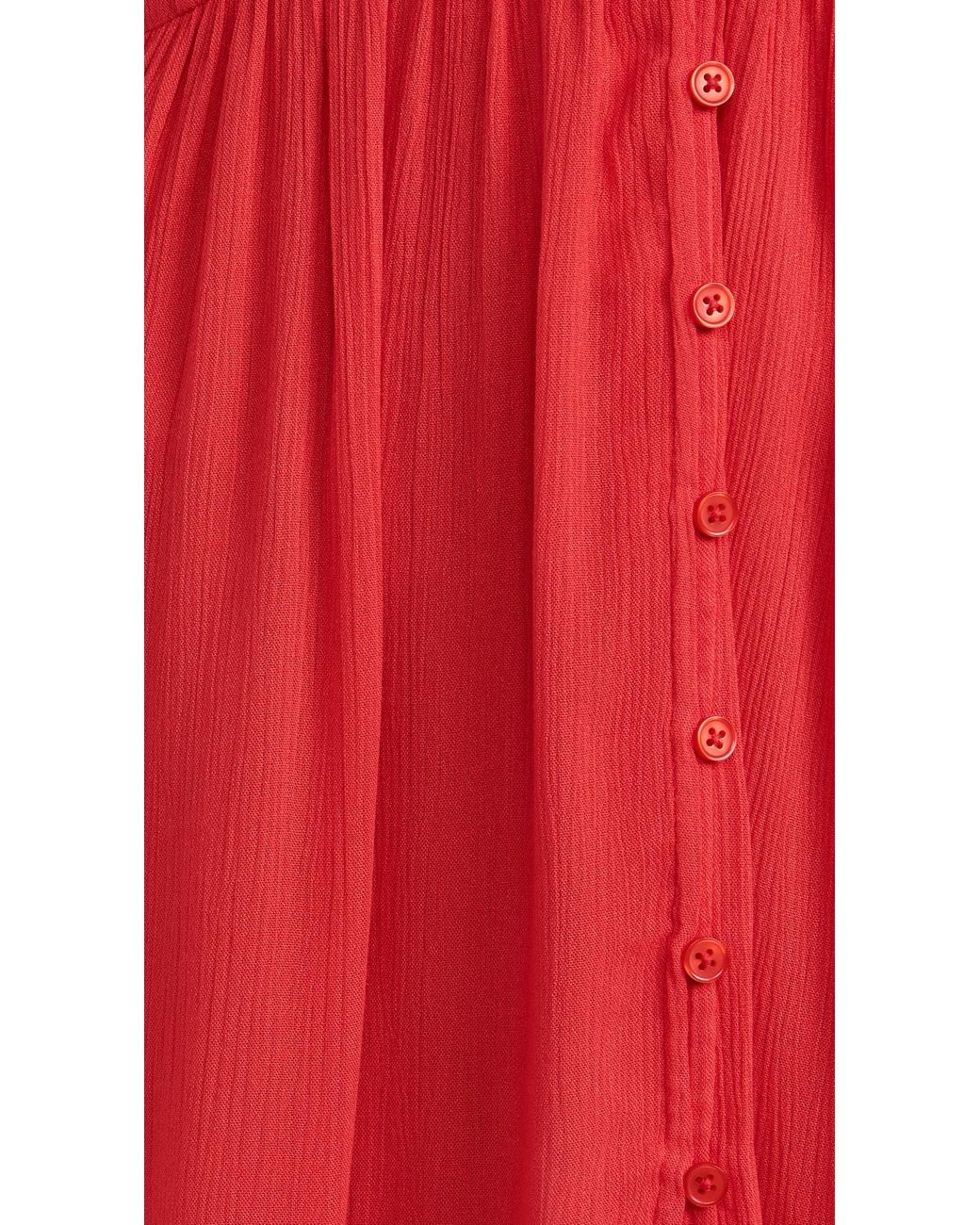Playa Lucila Button Mini Dress in Red | Lyst