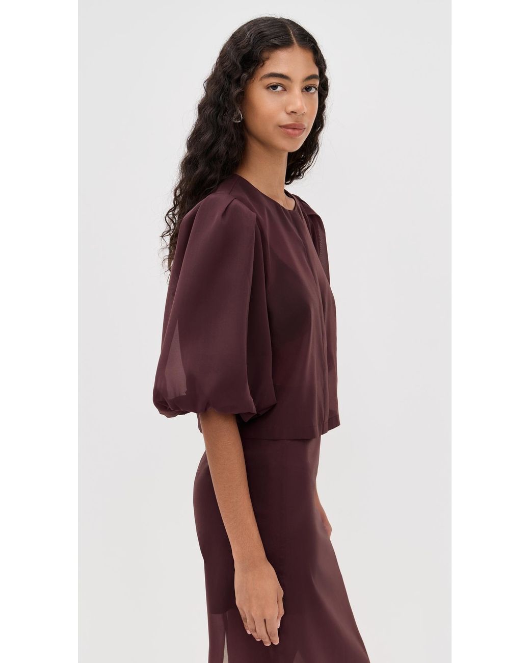 Le Bos Liza Puff Sleeve in Red | Lyst