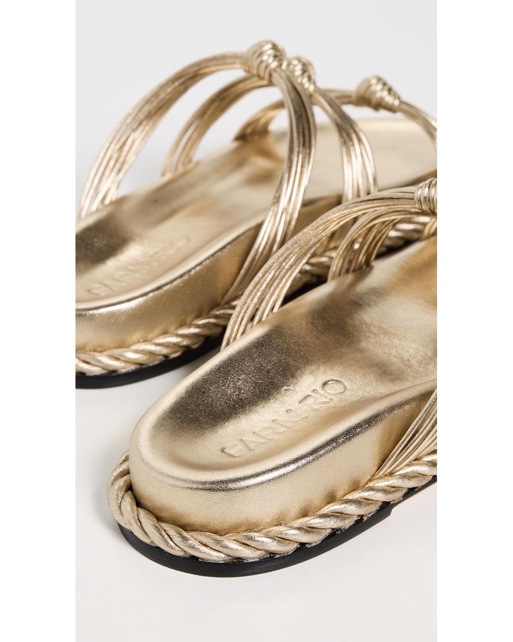 FARM Rio Knot Slide Sandals in Metallic | Lyst