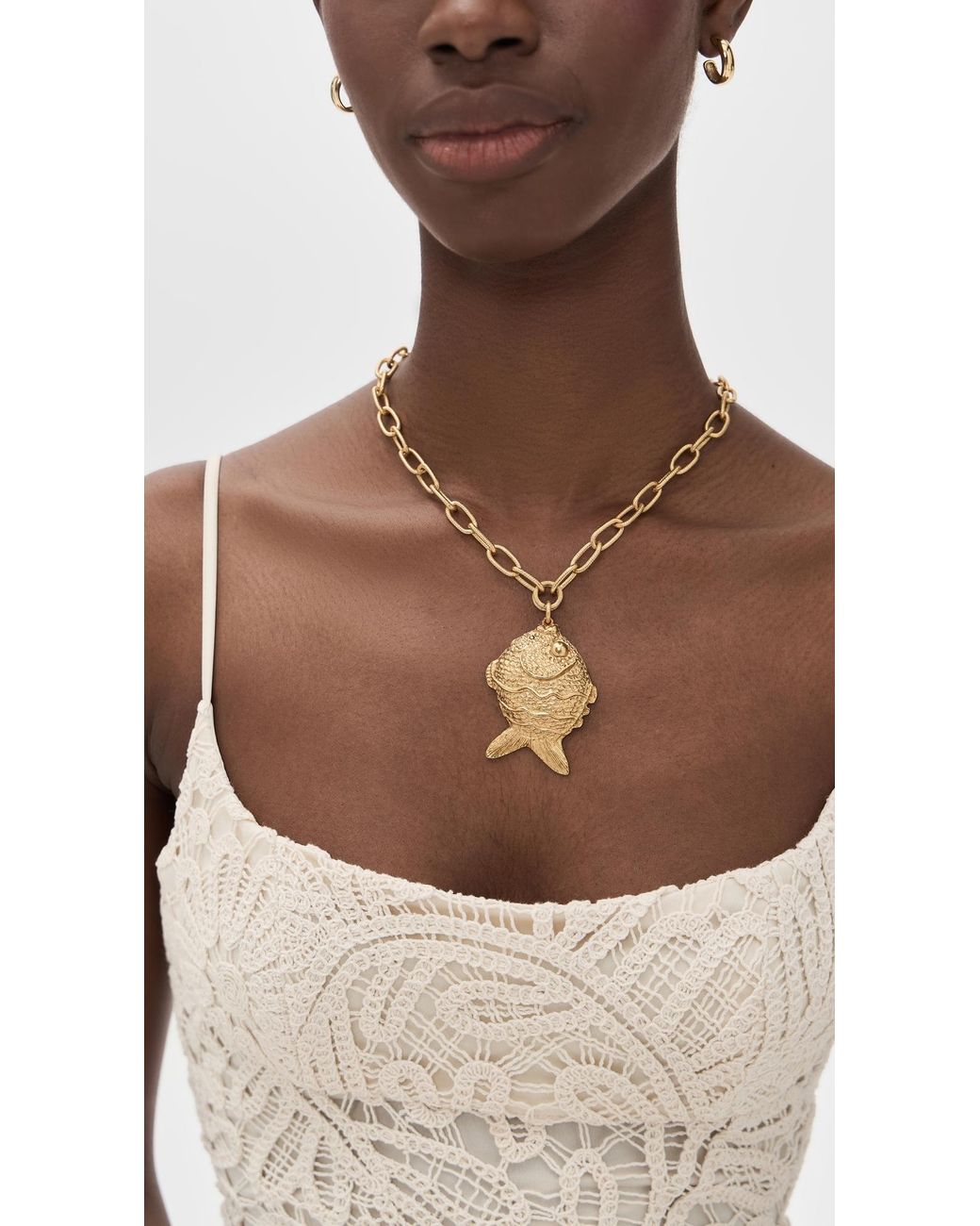 Elizabeth Cole Seana Necklace in Metallic | Lyst