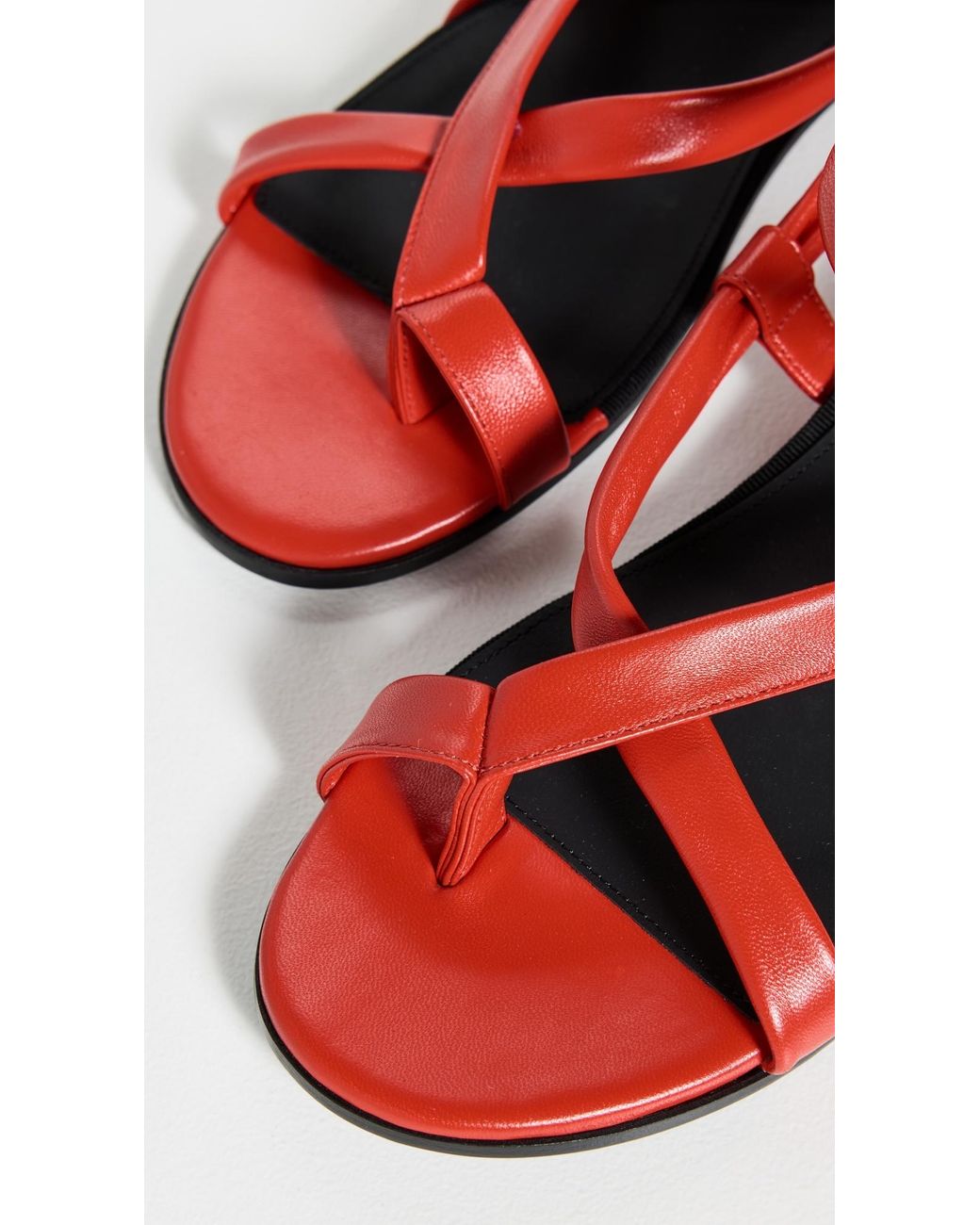 Co. Asymmetric Toe Ring Gladiator Sandals in Red | Lyst