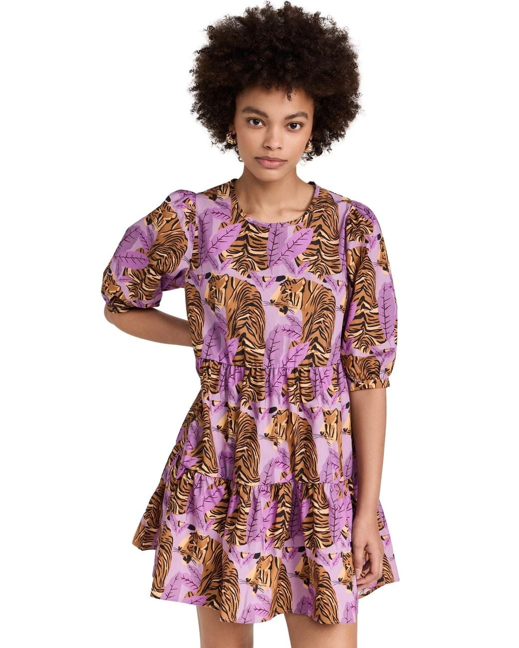 Farm Rio Puff Sleeve Mini Dress
