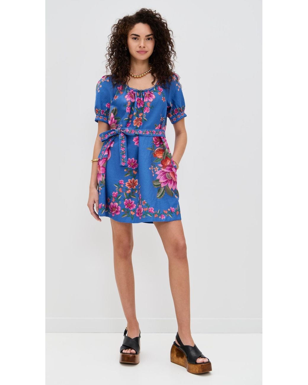 FARM Rio Summer Fruit Scarf Dress in Blue | Lyst