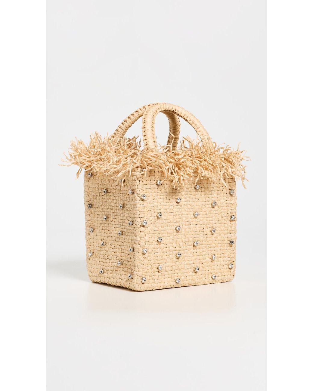 PAMELA MUNSON Check Mate Mini Sparkle Bag in Natural | Lyst