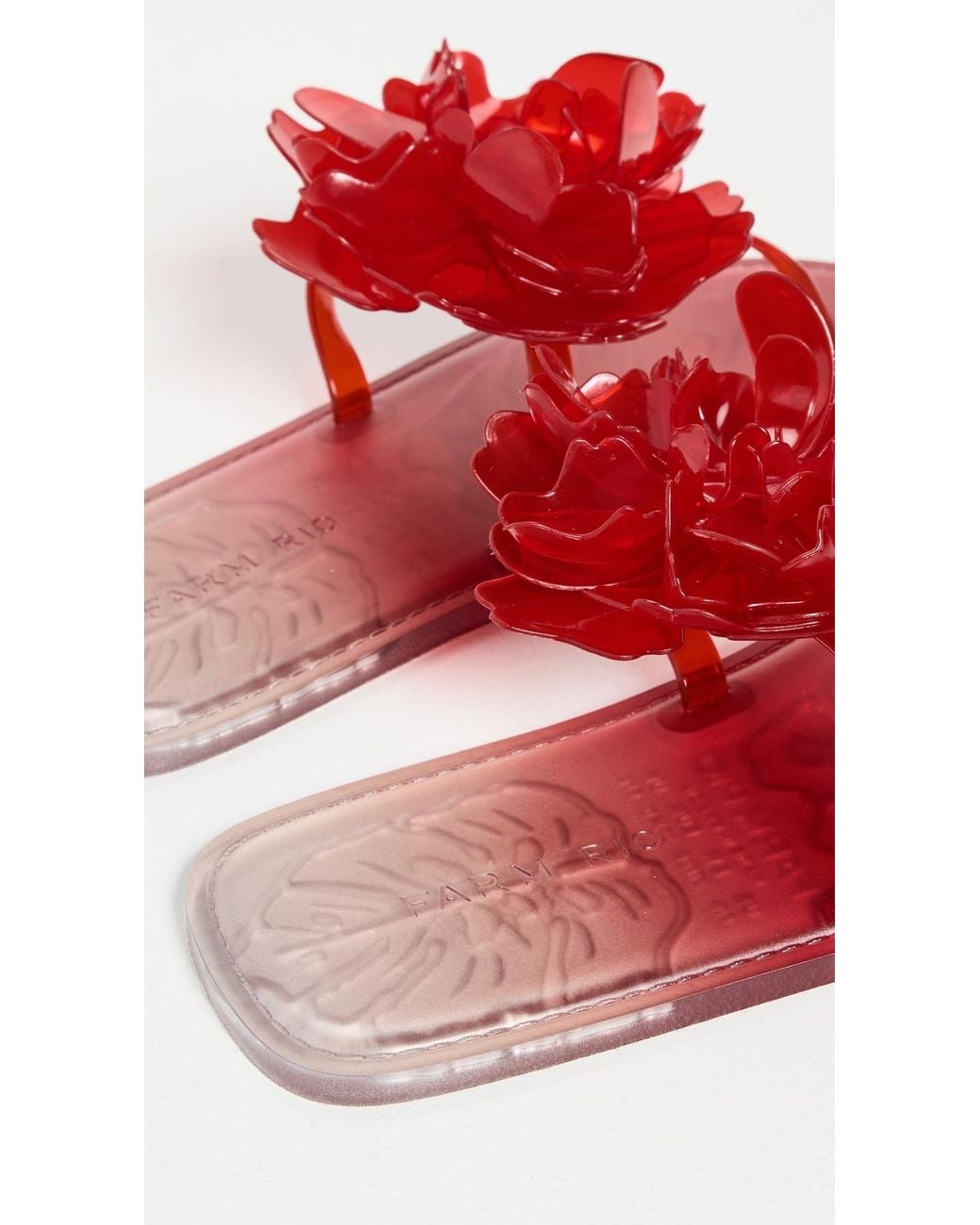 FARM Rio Exclusive Flower Jelly Flat Sandals in Red | Lyst