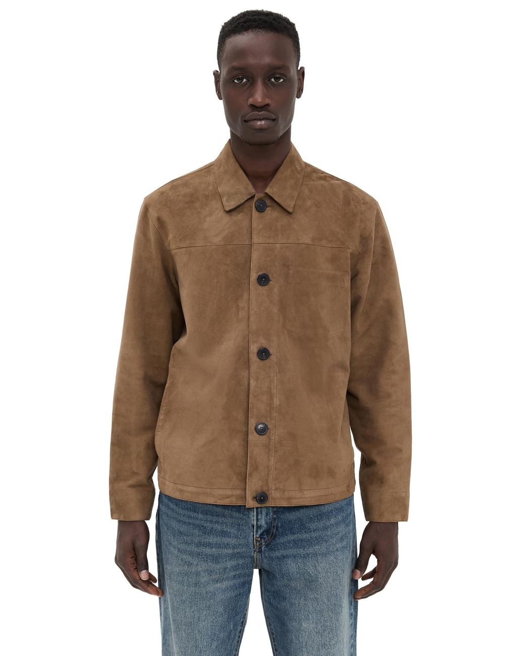 Club Monaco Nappa Suede Jacket in Brown for Men | Lyst