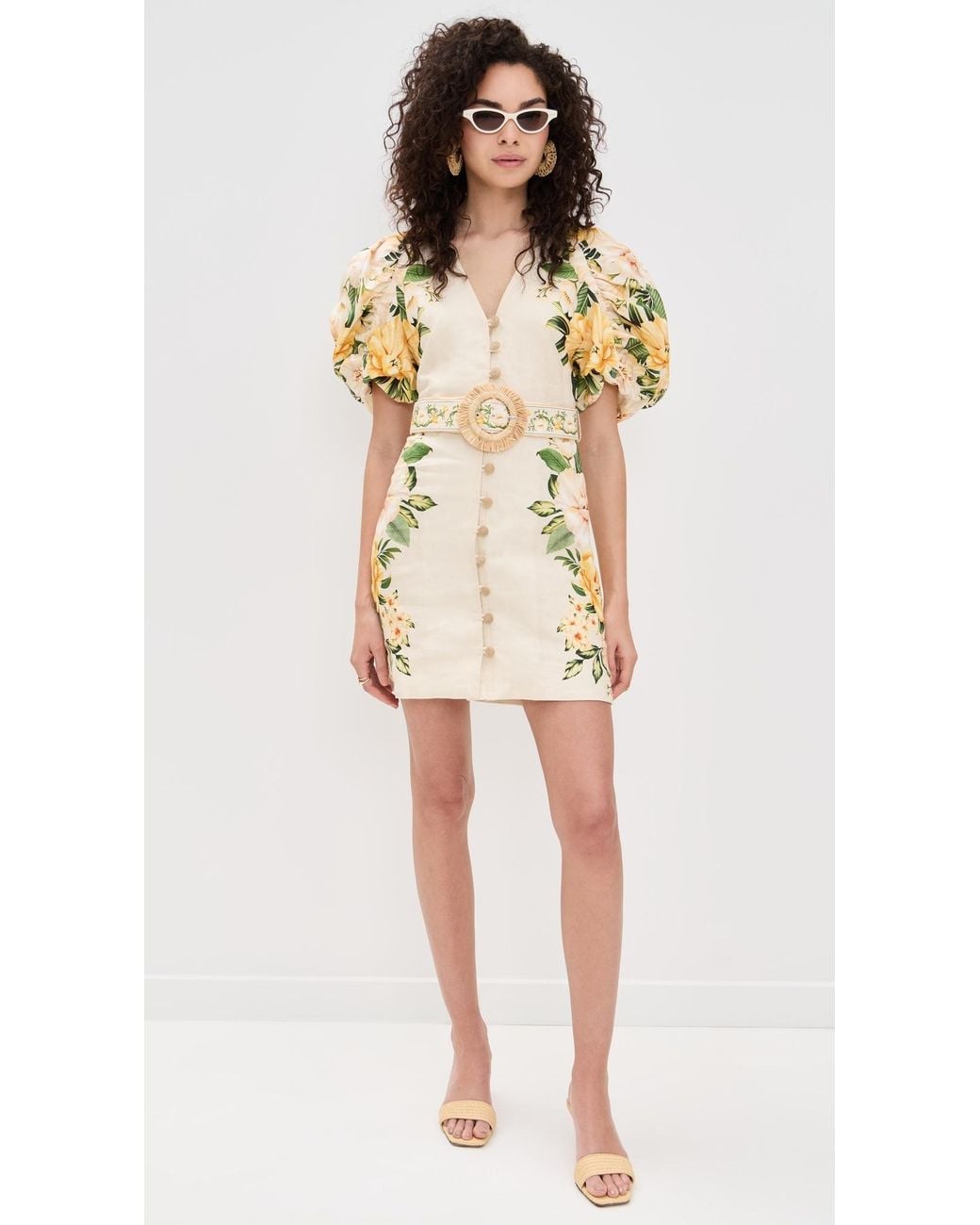 Farm Rio Puff Sleeve Mini Dress