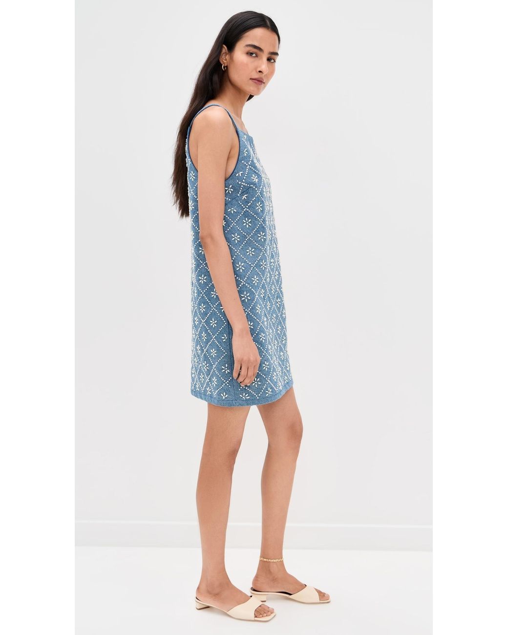 Rag & Bone Gentry Embellished Denim Dress in Blue | Lyst