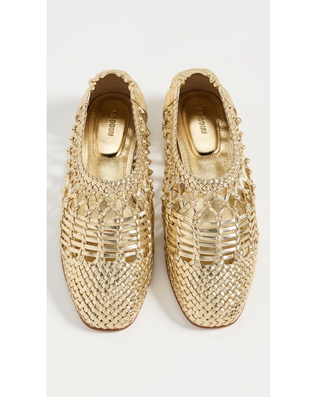 Jonathan Simkhai Eden Metallic Open Weave Ballet Flats in White | Lyst