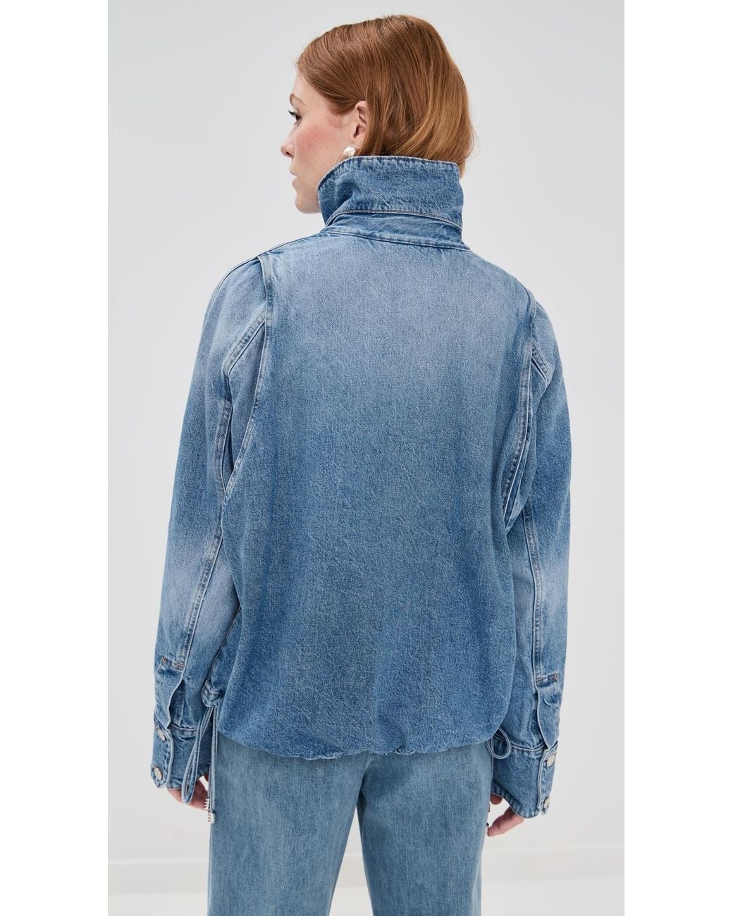 Brandon Maxwell The Harper Balloon Jacket With Drawcord Hem in Blue | Lyst