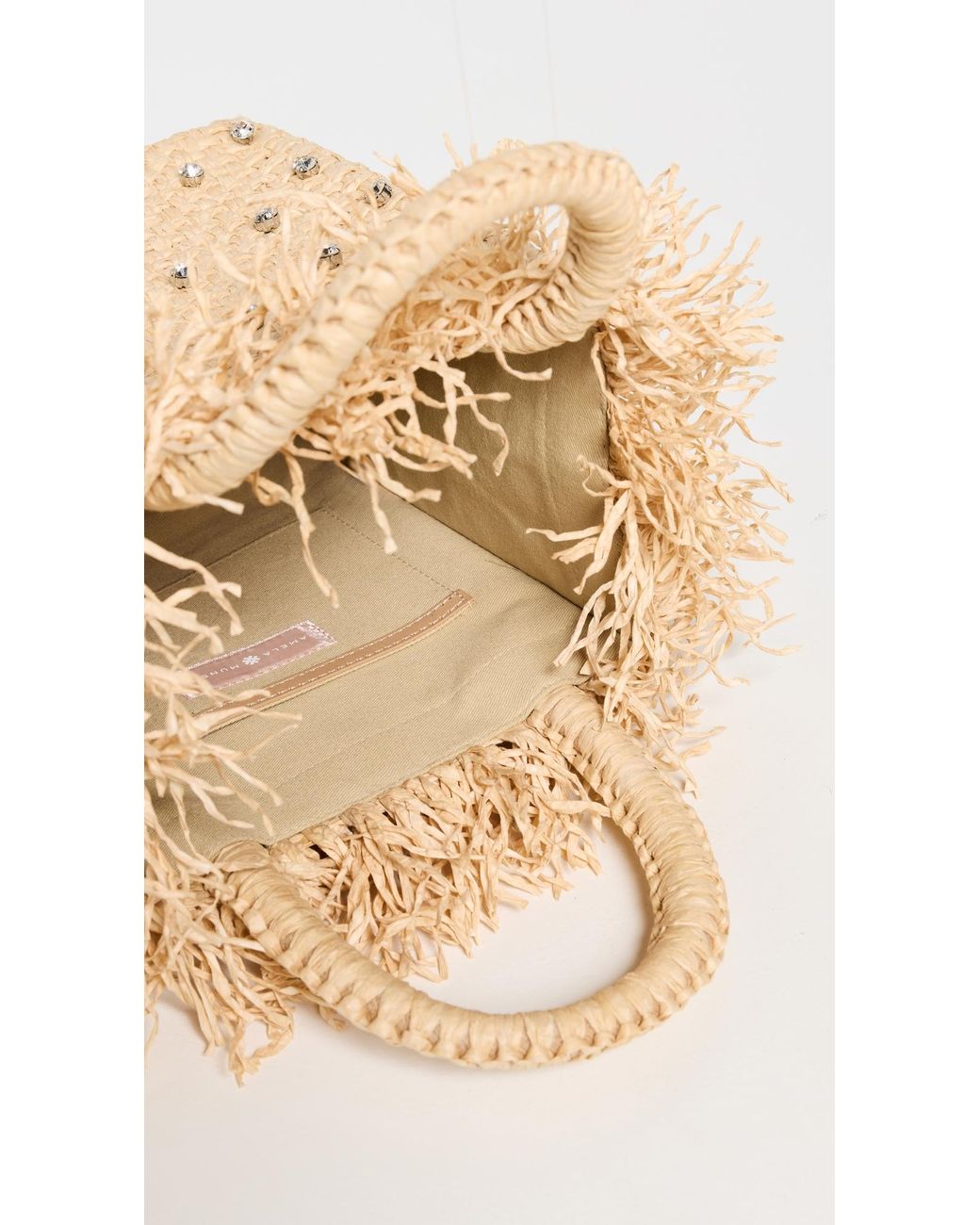 PAMELA MUNSON Check Mate Mini Sparkle Bag in Natural | Lyst