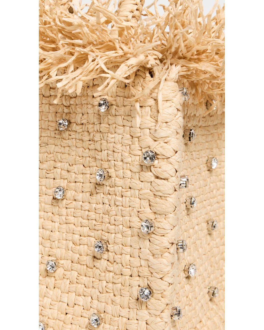 PAMELA MUNSON Check Mate Mini Sparkle Bag in Natural | Lyst