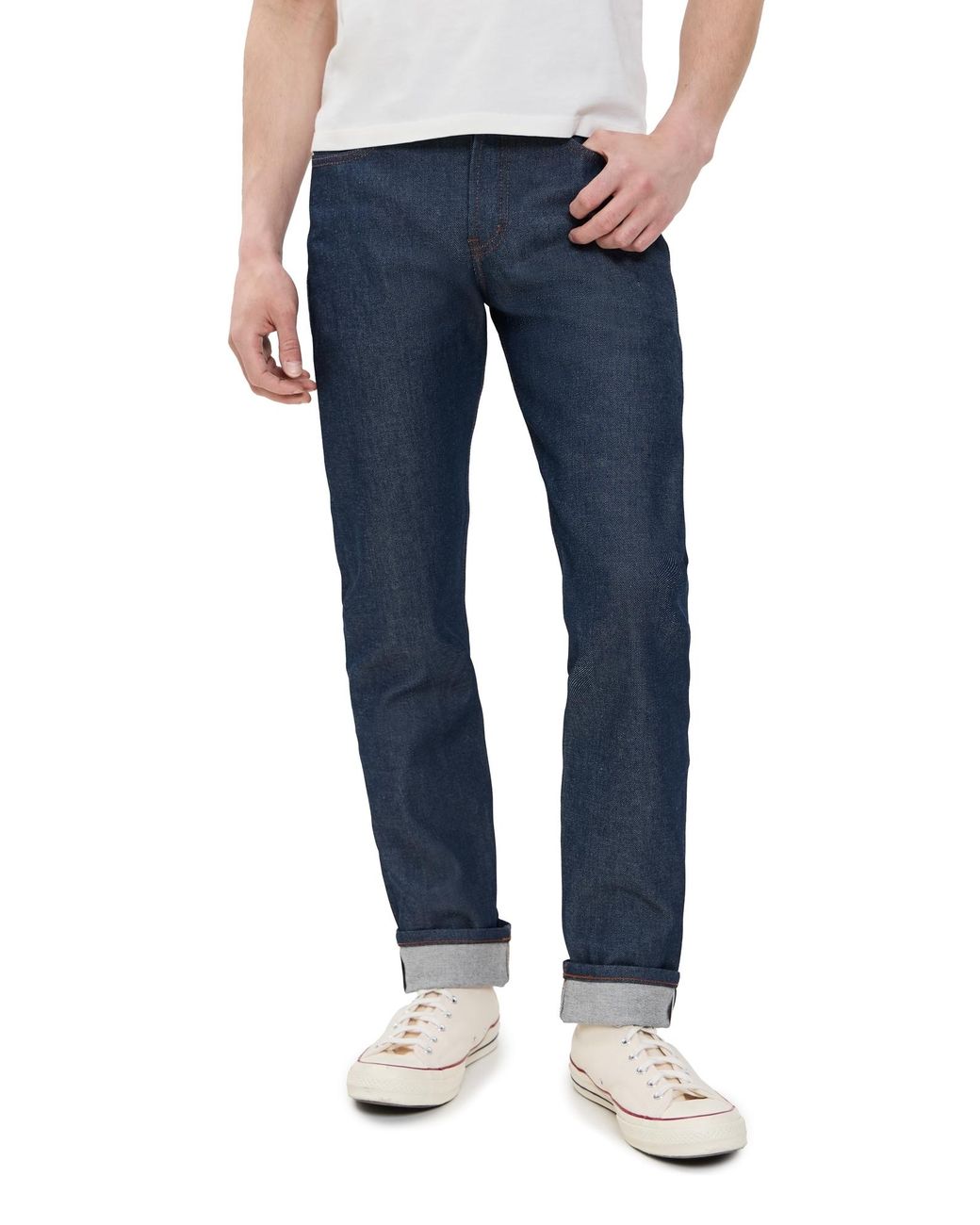 Naked & Famous Weird Guy Natural Selvedge Jeans in Blue for Men | Lyst