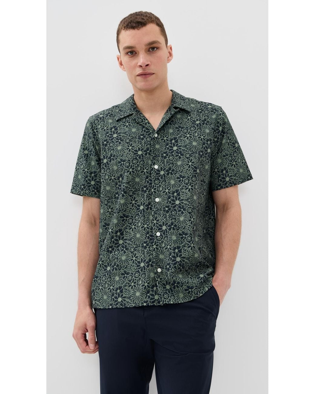 Rhone State Of Mind Camp Collar Shirt in Green for Men | Lyst