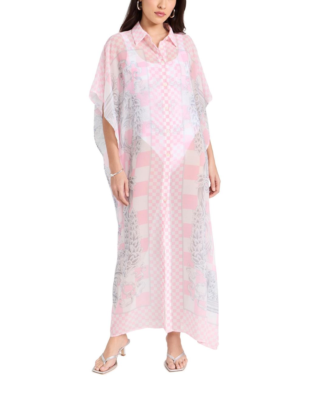 Versace Swim Barocco Robe in Pink | Lyst