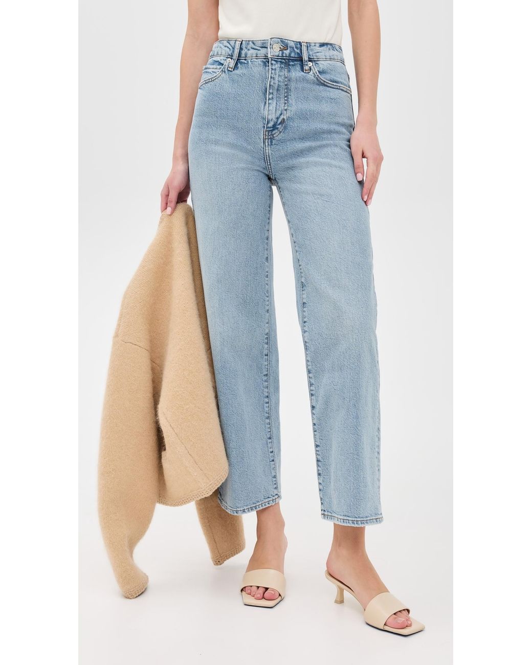 FRAME The Wide Jeans in Blue | Lyst