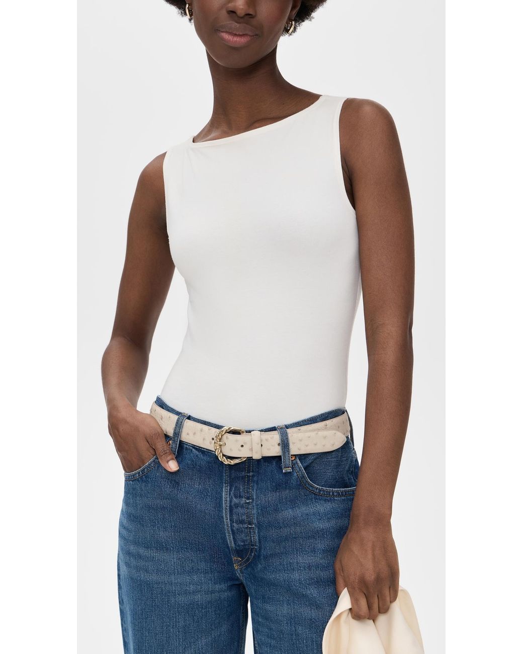 Anderson's Narrow Semi Formal Ostrich Print Leather Belt | Lyst