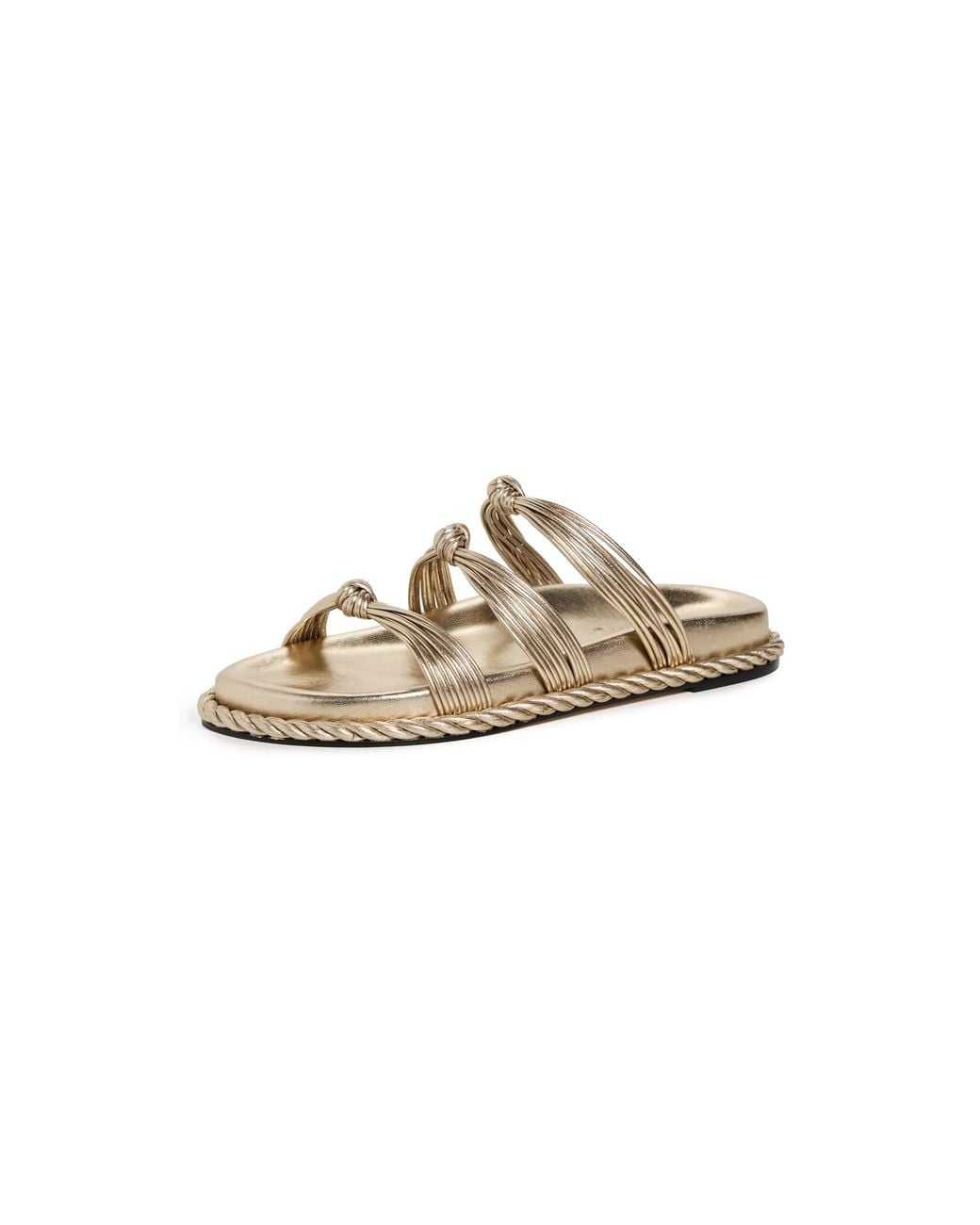 FARM Rio Knot Slide Sandals in Metallic | Lyst