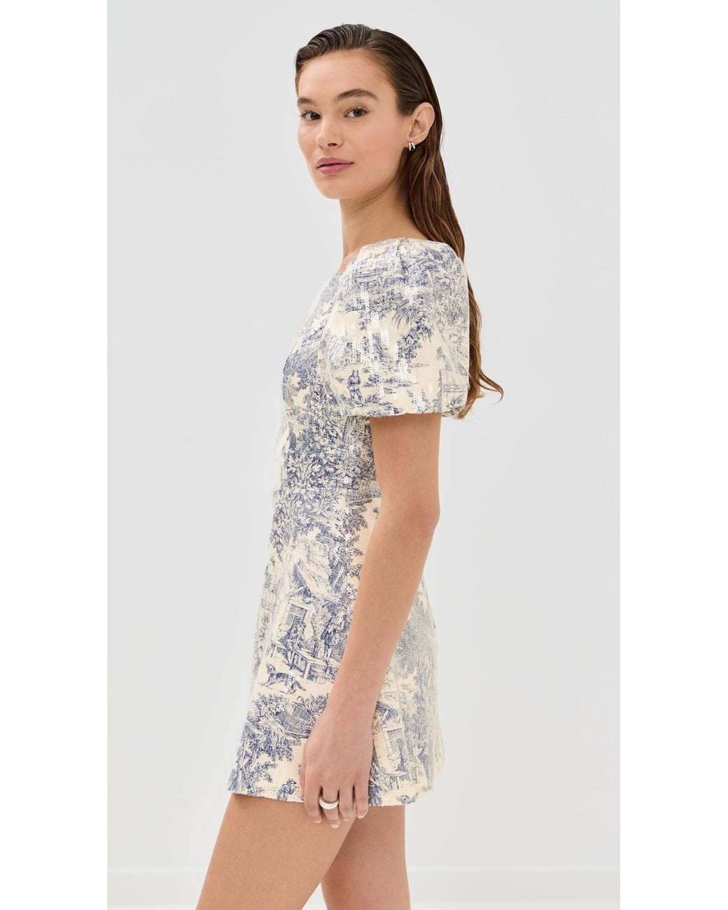 Tanner Fletcher Helene Puff Sleeve Sequin Toile Dress | Lyst