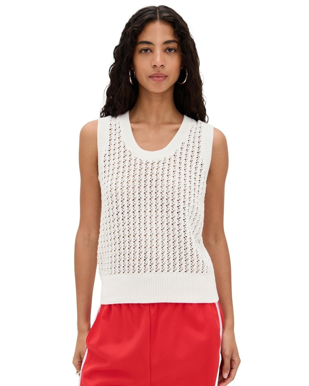 Varley Ferns Open Knit Tank in Red | Lyst