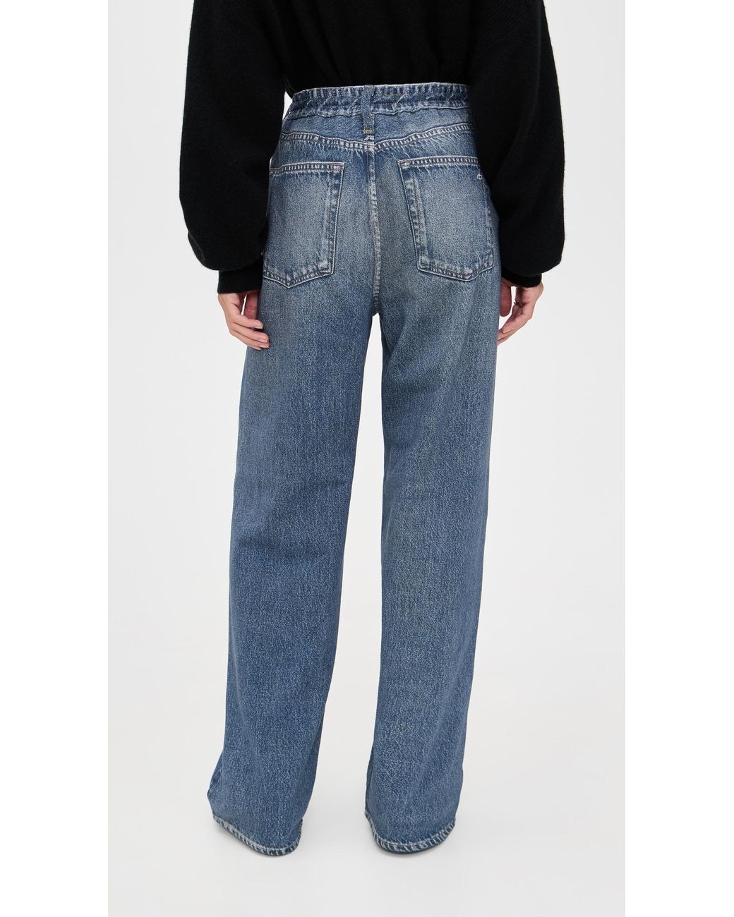 Rag & Bone Miramar Terry Draw Cord Wide Pants in Blue | Lyst