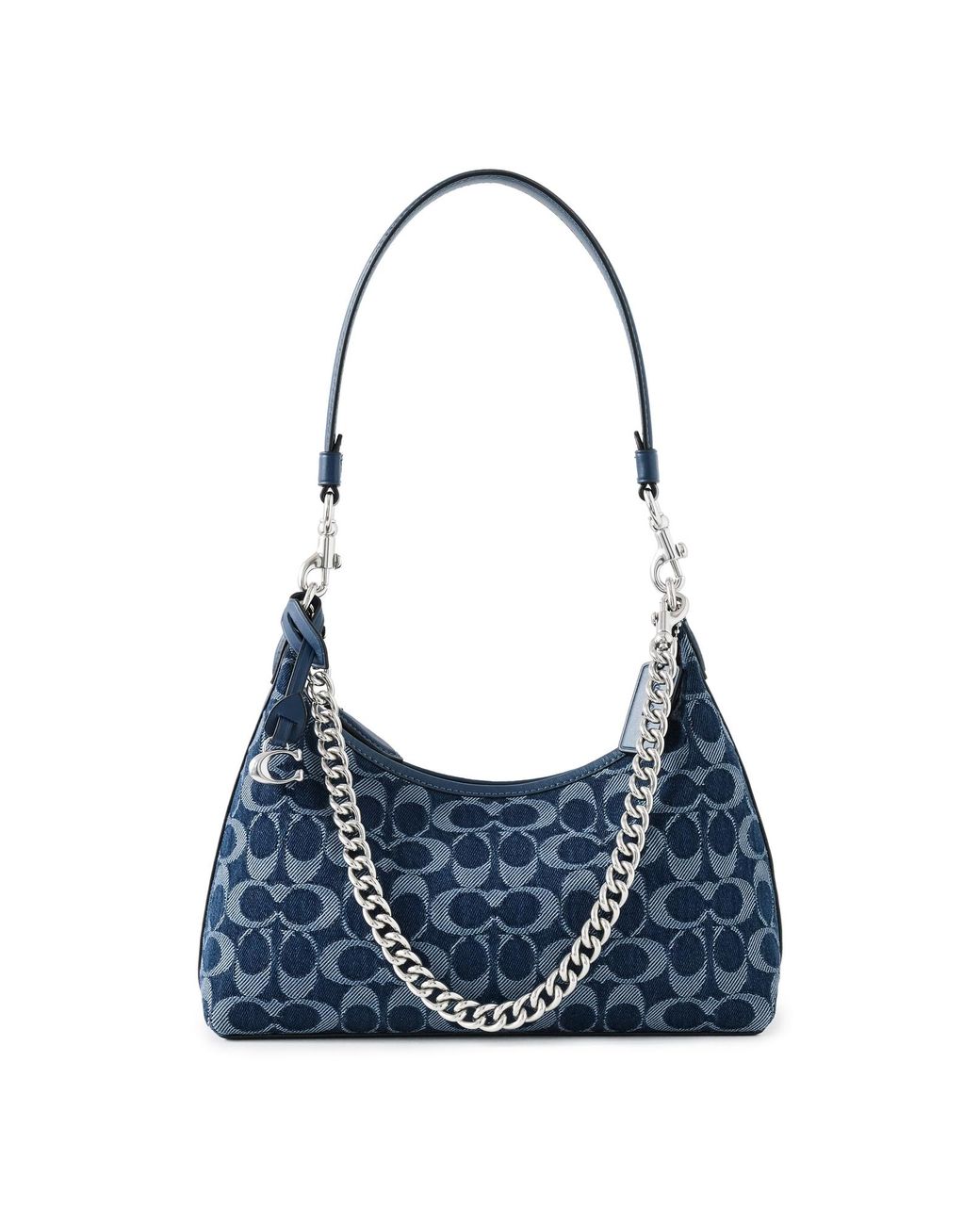 COACH Washed Denim Signature Juliet Shoulder Bag in Blue | Lyst