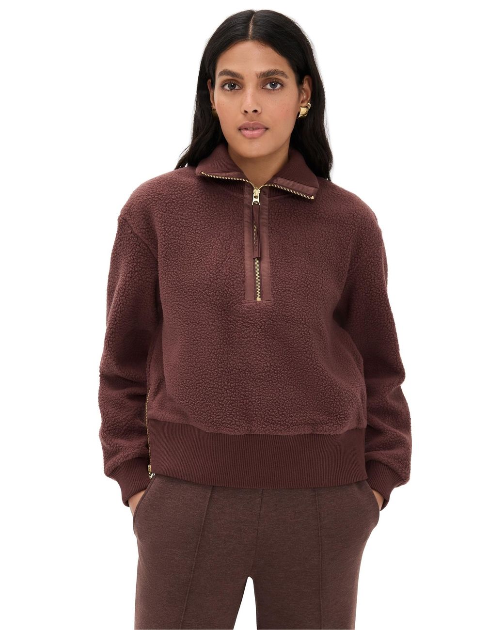 Varley Roselle Half Zip Fleece in Red | Lyst