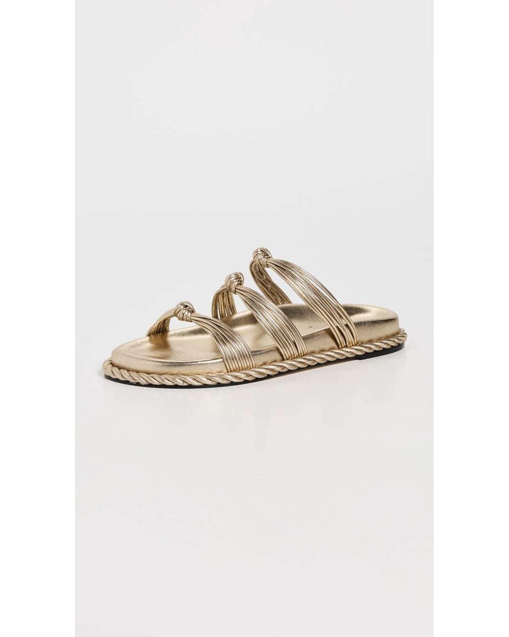 FARM Rio Knot Slide Sandals in Metallic | Lyst