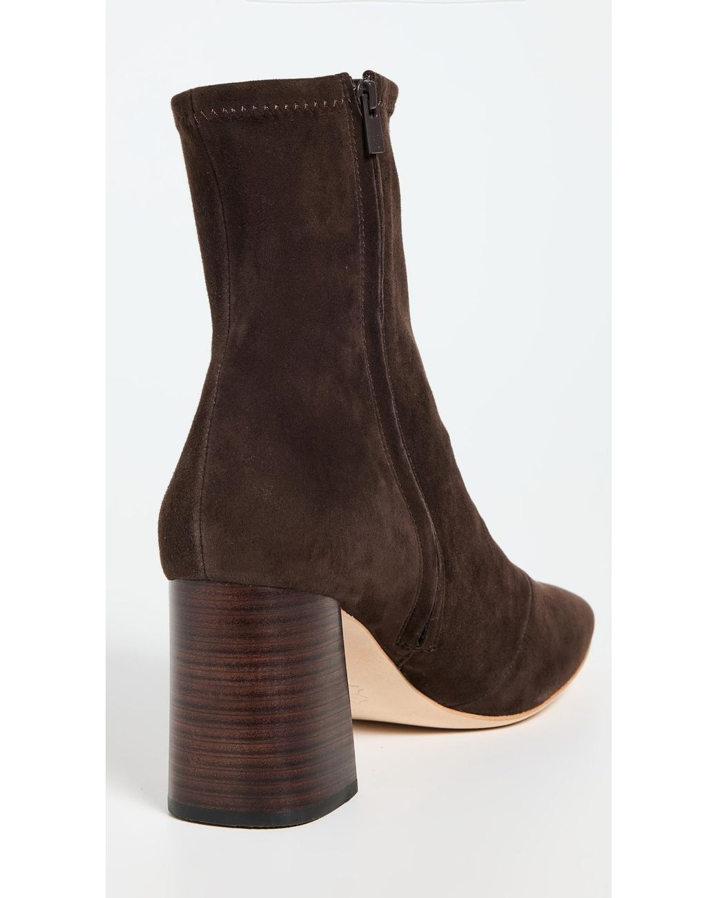 Loeffler Randall Elise Slim Ankle Booties With Block Heel in Brown | Lyst