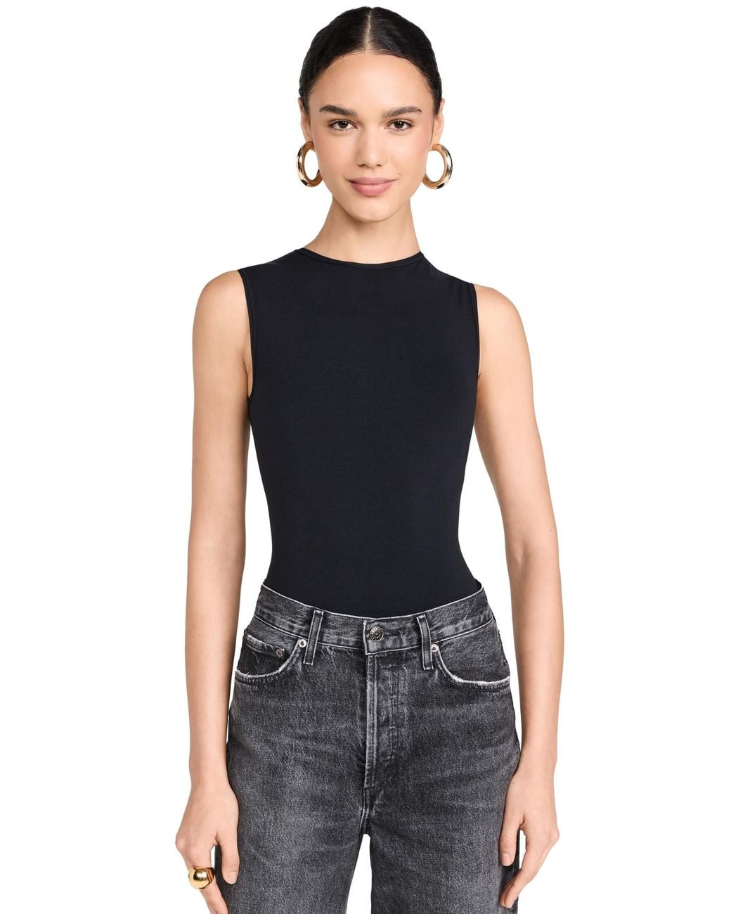 Yummie Isabel Shell Thong Back Bodysuit in Black | Lyst