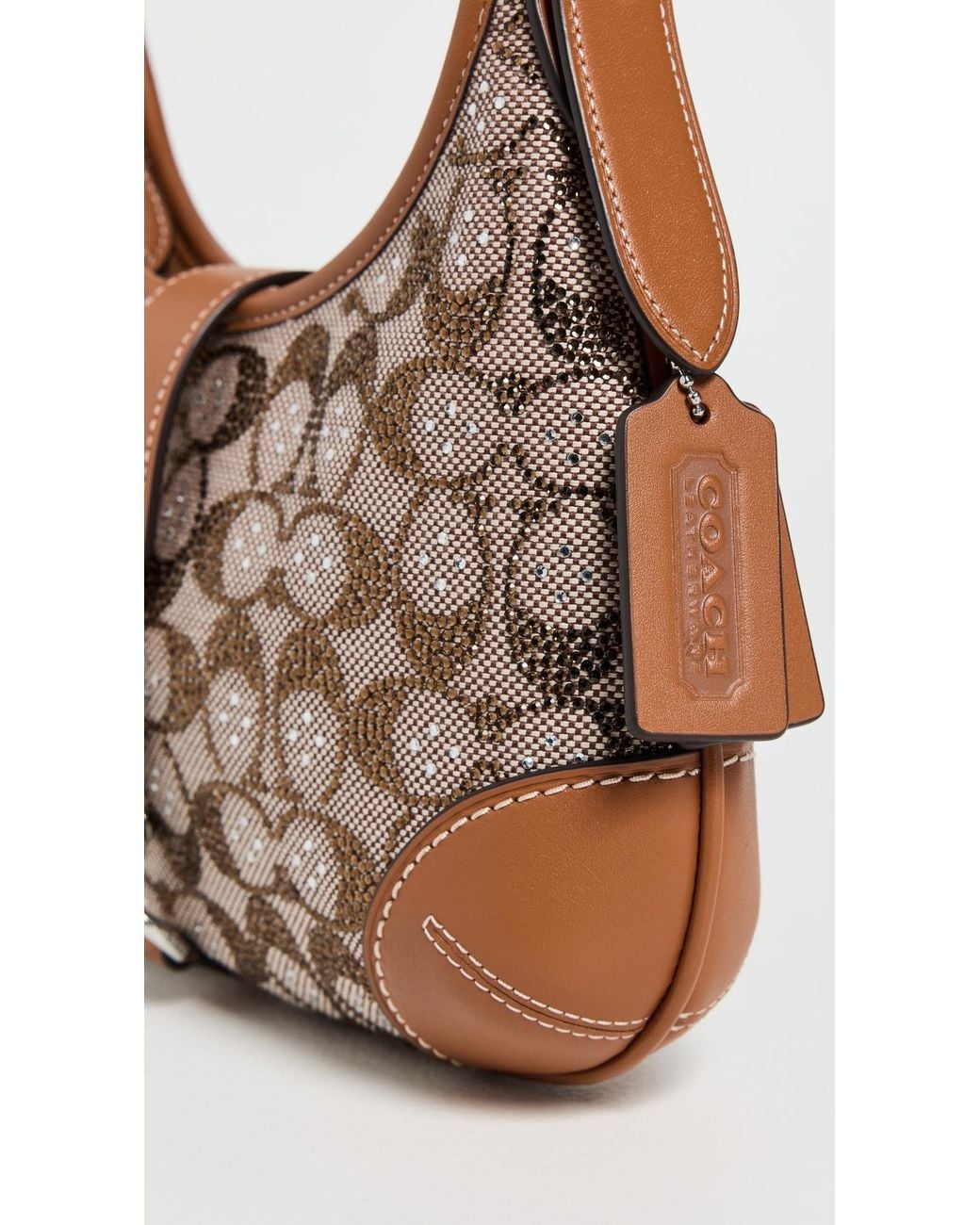 COACH The Coach Originals Crystal Signature Bag in Brown | Lyst