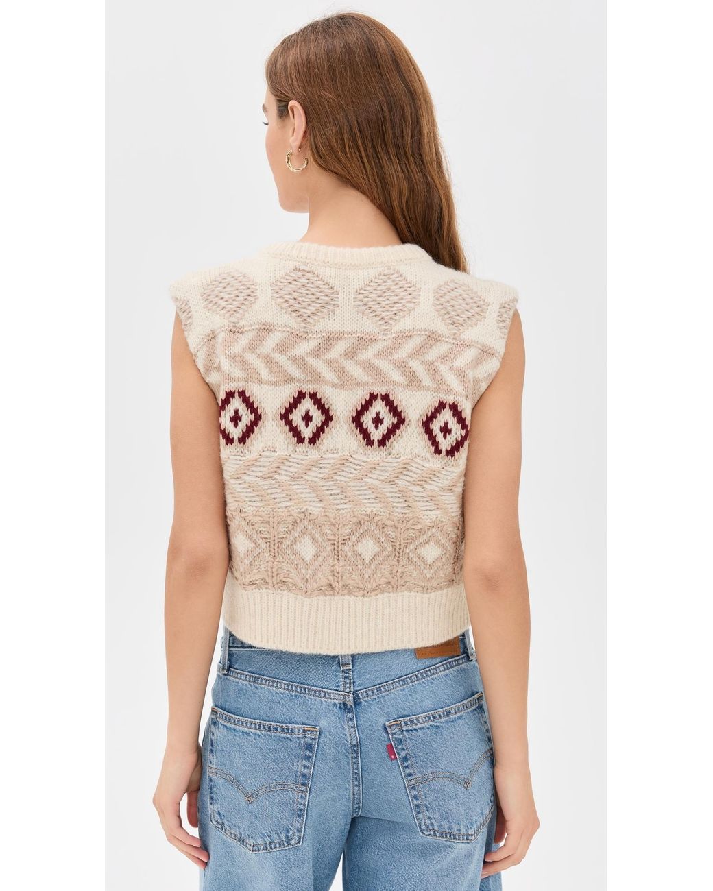 Le Jean Fair Isle Vest in Blue | Lyst