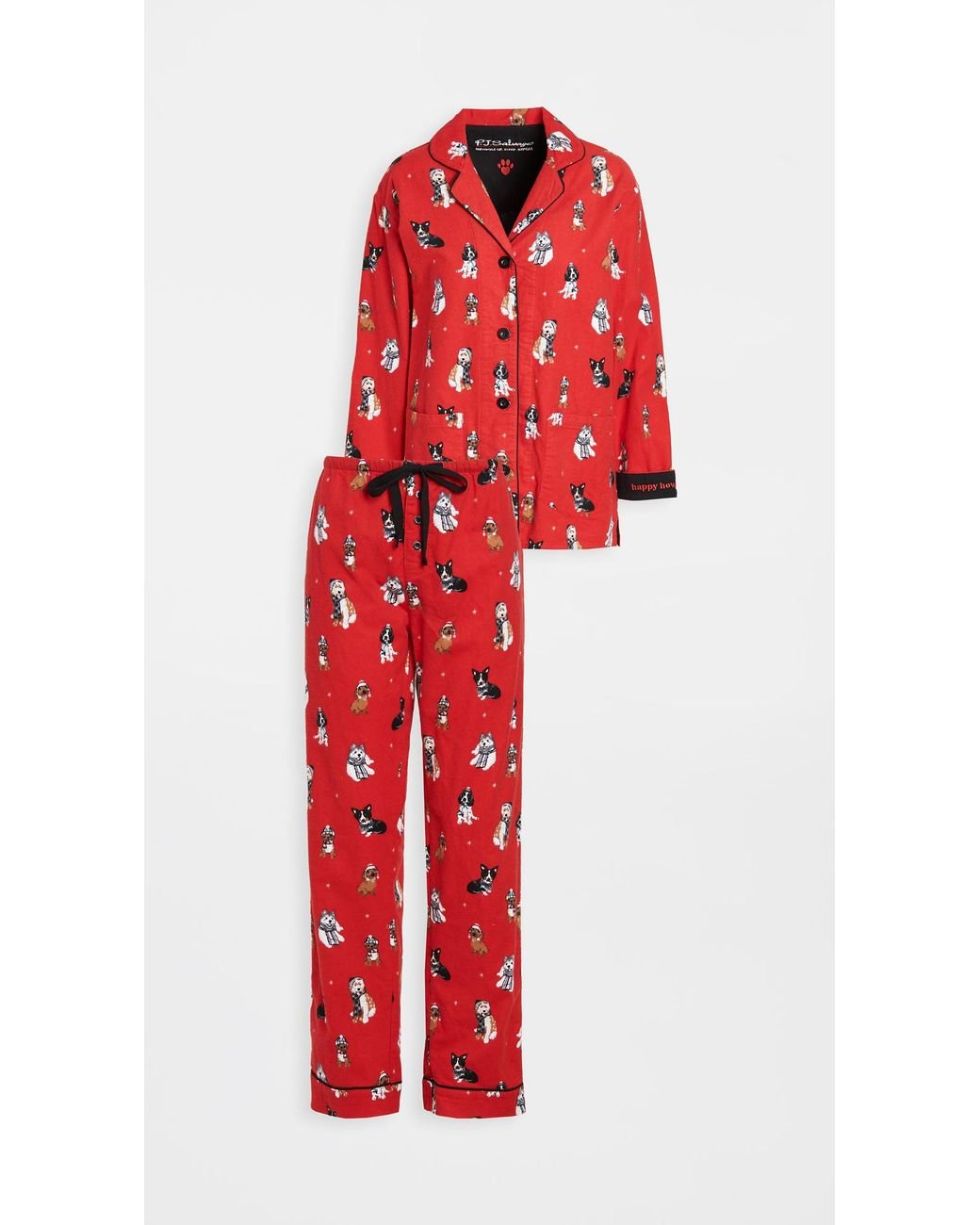 Pj Salvage Kick Back Relax Flannel Pajama Set in Red | Lyst
