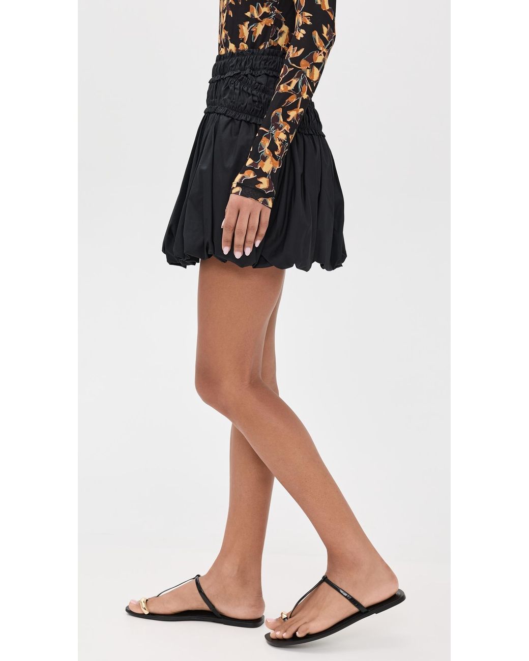 Ulla Johnson Nicolette Bubble Hem Mini Skirt in Black | Lyst