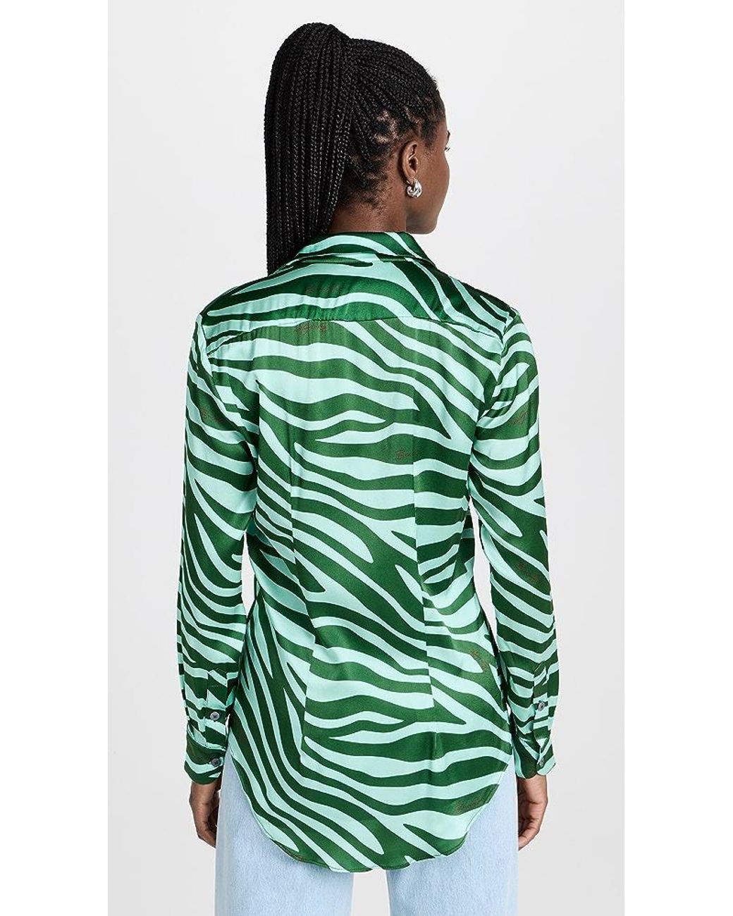 Green And White Zebra Print