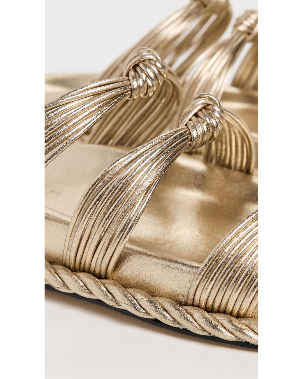 FARM Rio Knot Slide Sandals in Metallic | Lyst