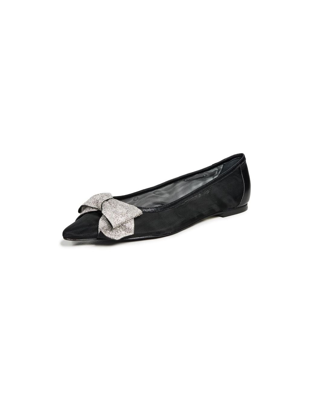SCHUTZ SHOES Lyla Mesh Bow Ballet Flats in Black | Lyst