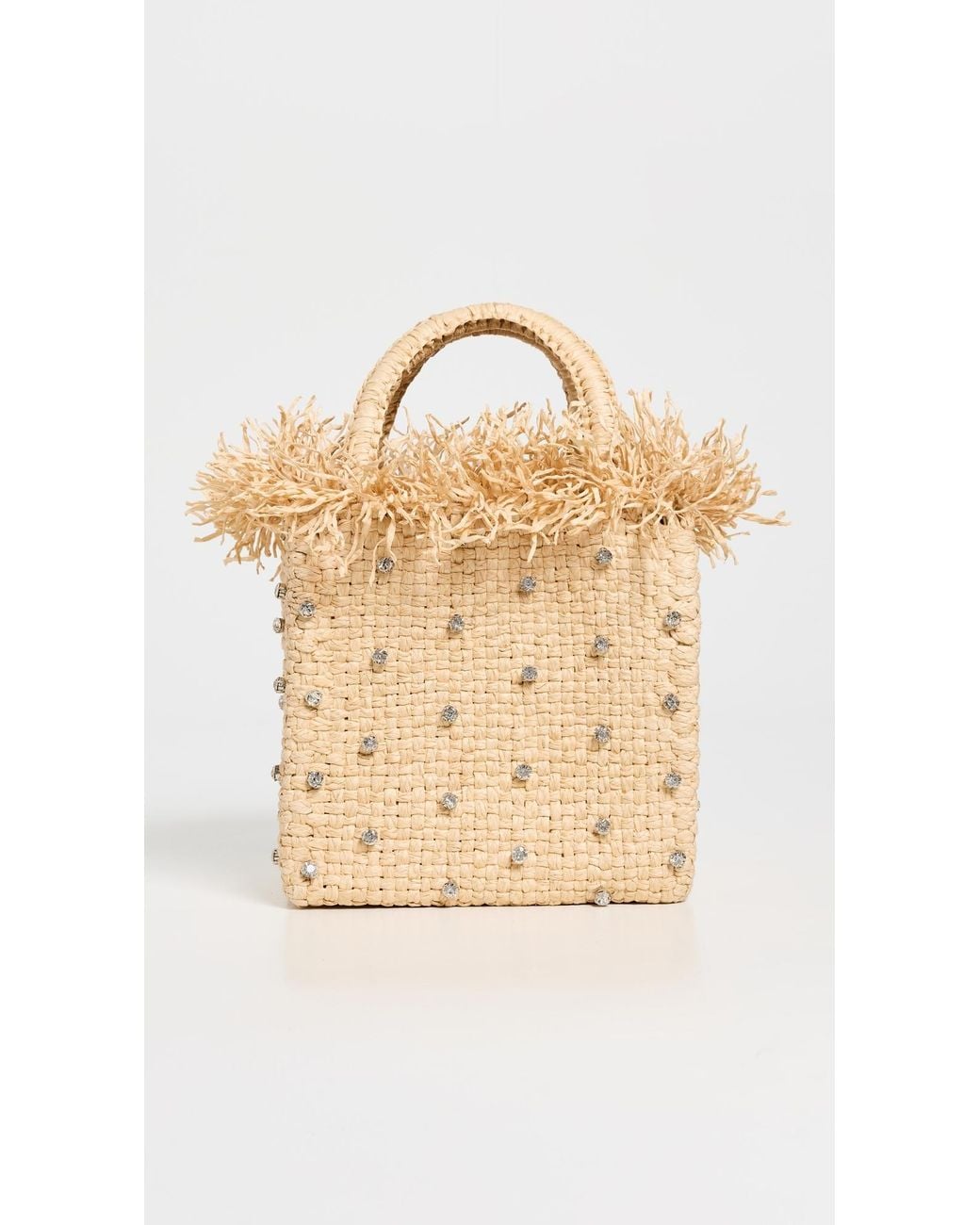 PAMELA MUNSON Check Mate Mini Sparkle Bag in Natural | Lyst