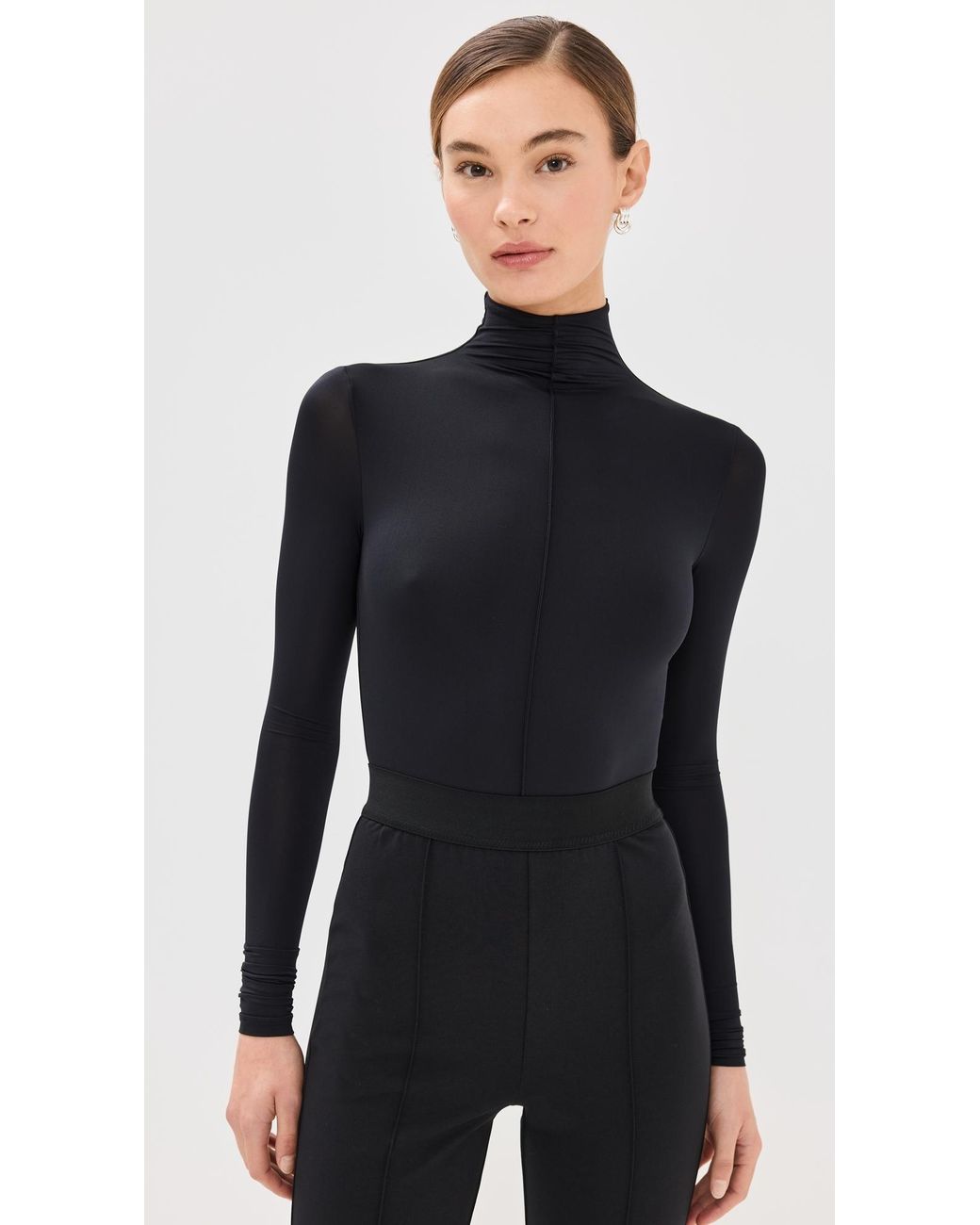 Wardrobe NYC Wardrobe. Nyc Rhw Long Sleeve Thong Bodysuit in Black | Lyst