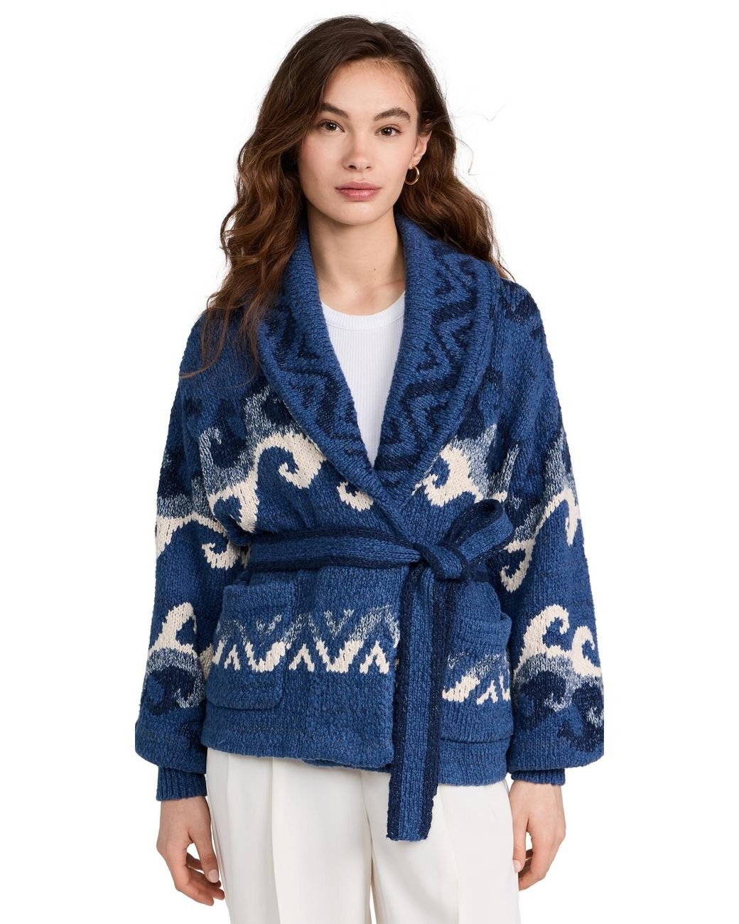 Polo Ralph Lauren Wave Cardigan in Blue | Lyst