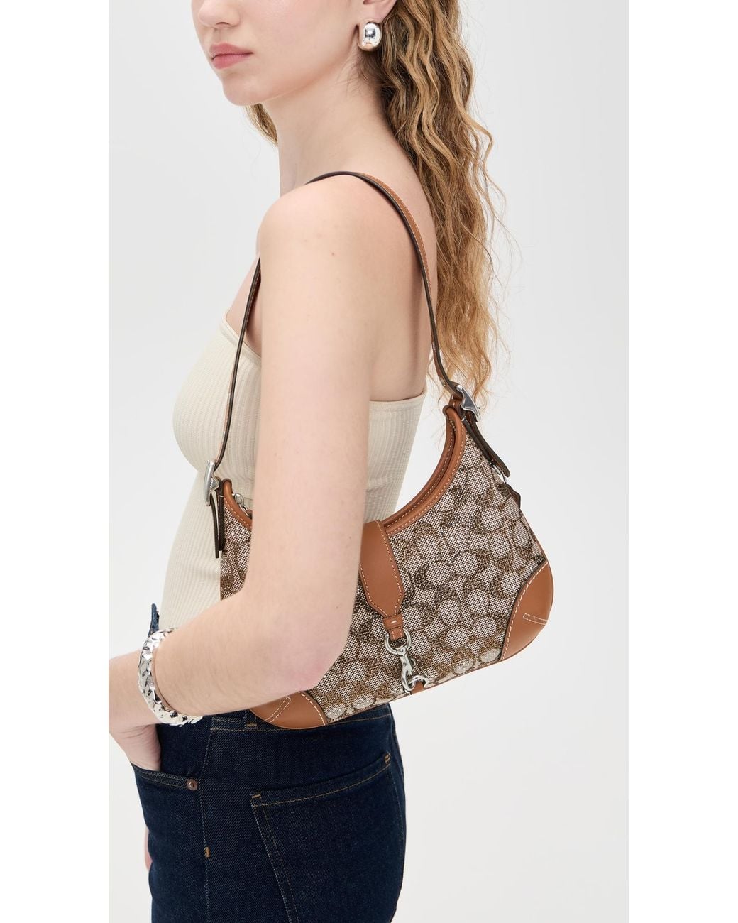 COACH The Coach Originals Crystal Signature Bag in Brown | Lyst