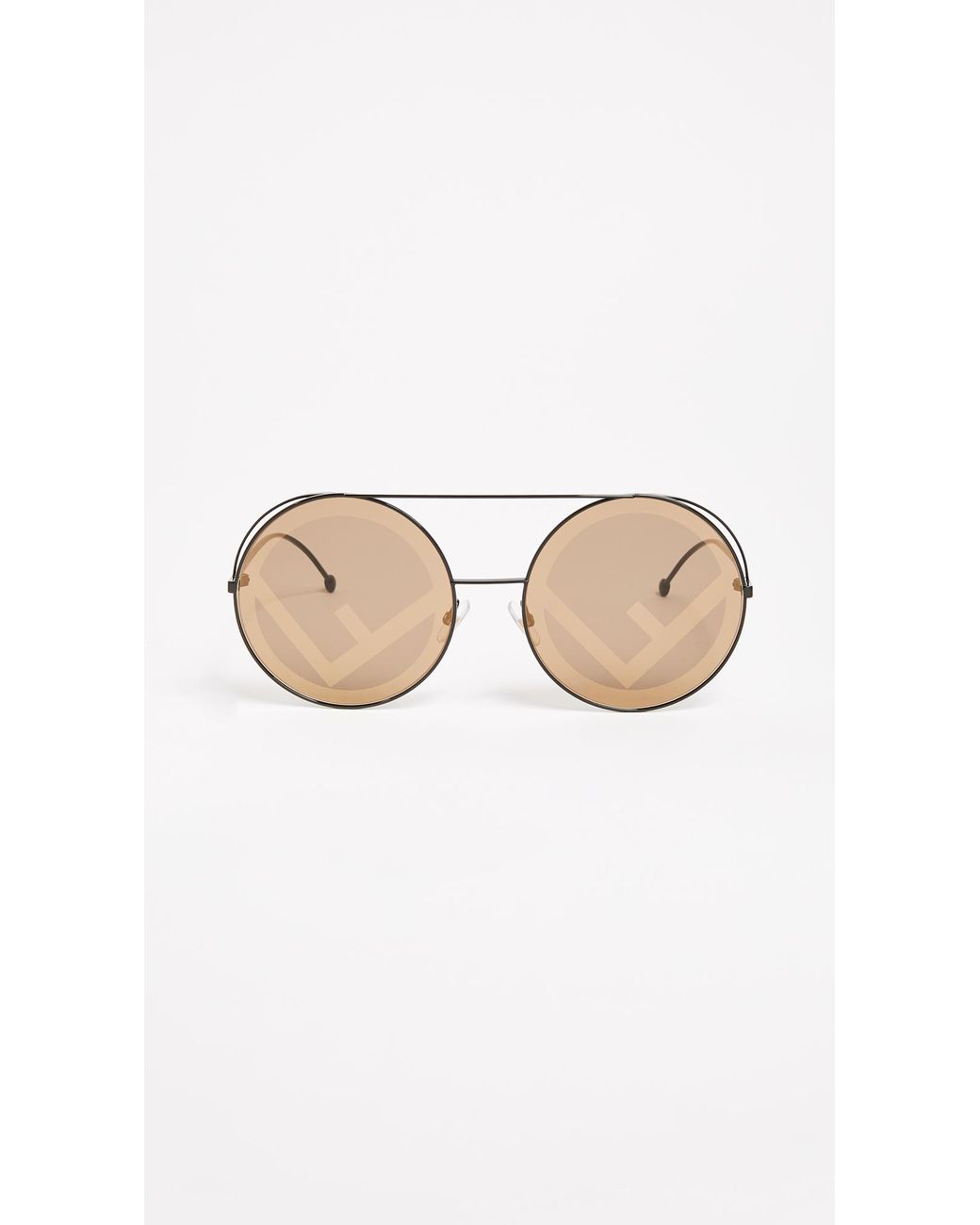 Fendi Round Holographic Sunglasses In Brown Lyst