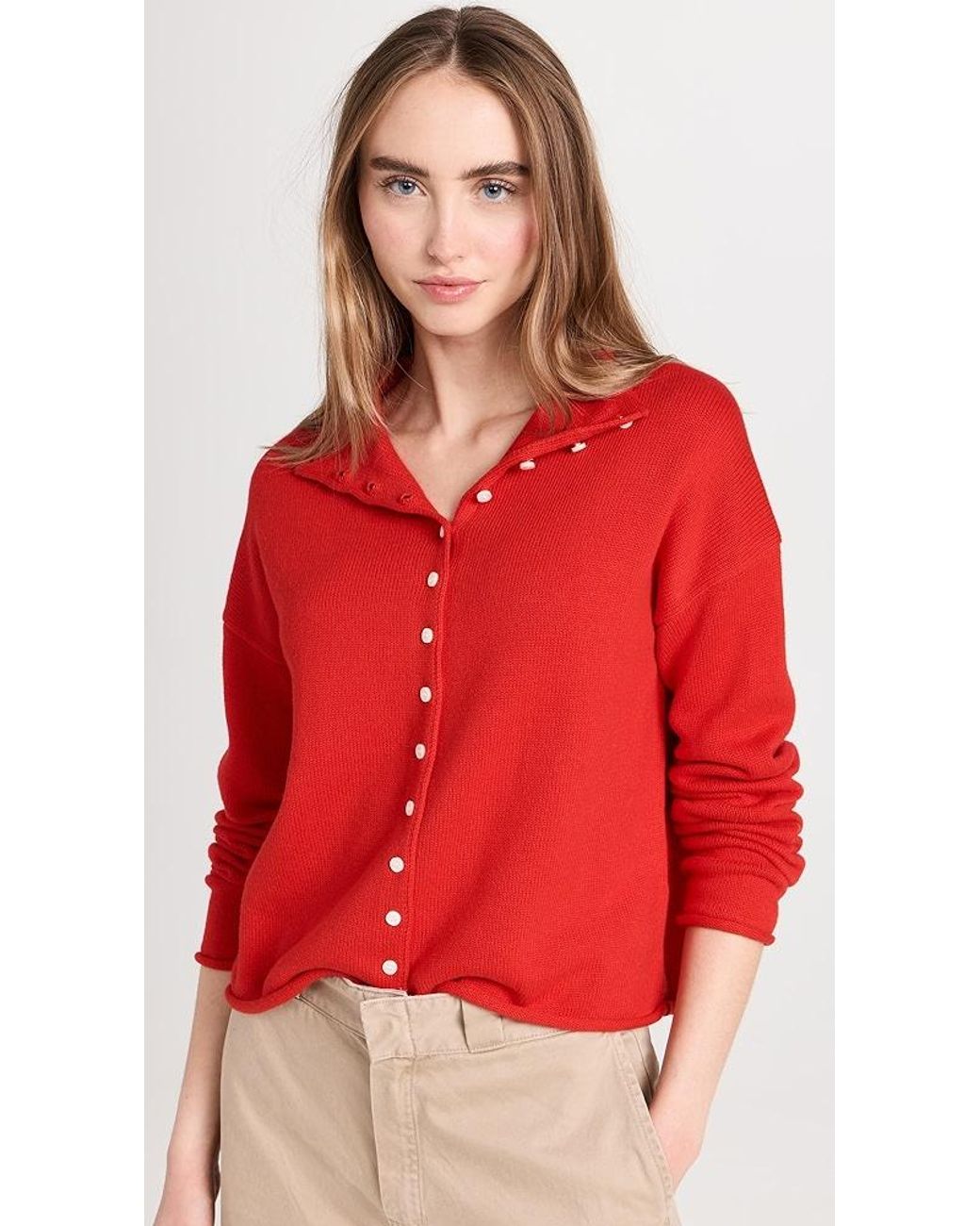 Alex Mill Aex Mi Tayor Cardigan in Red | Lyst