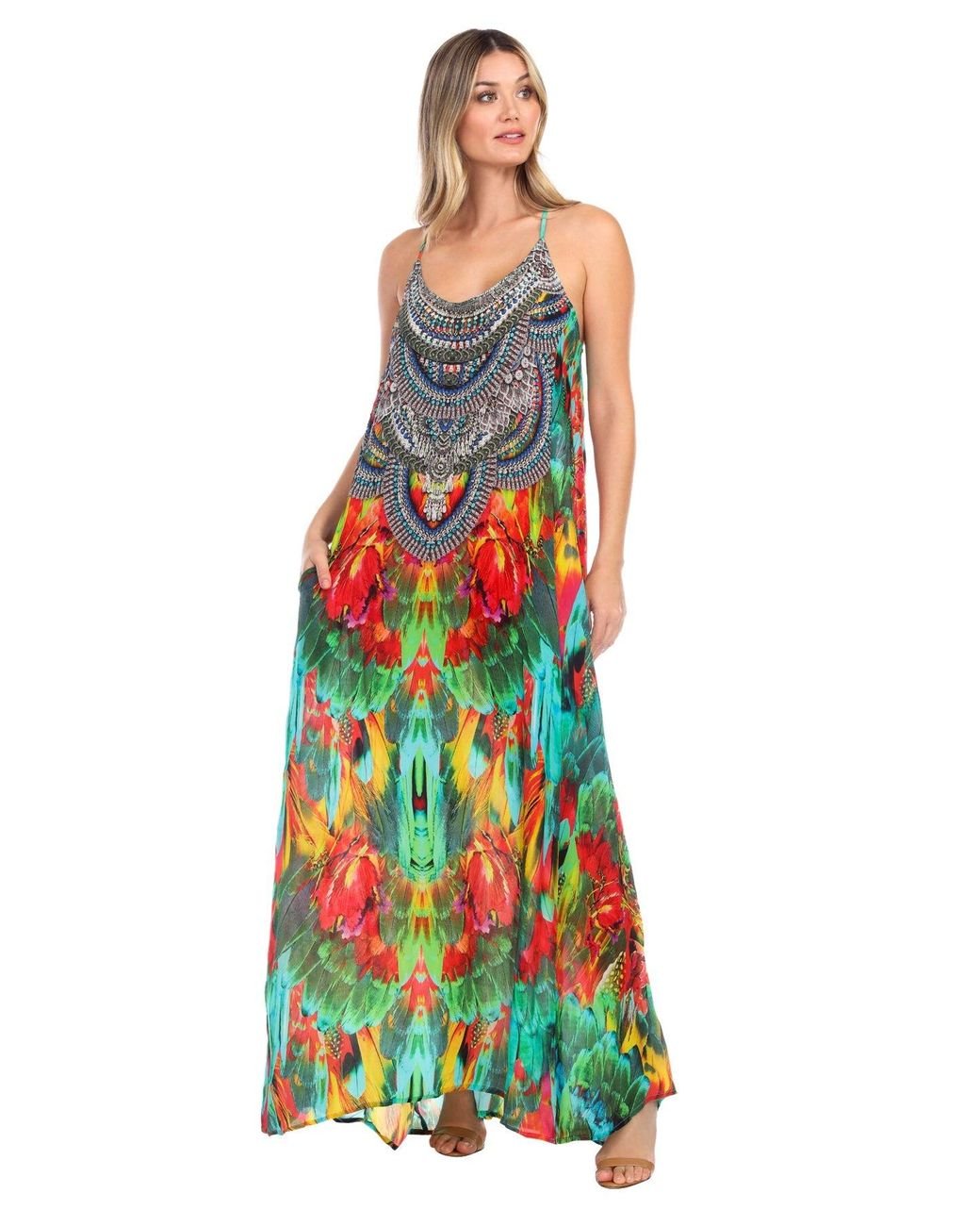 La Moda Clothing Amelia T-Back Maxi Dress in White | Lyst