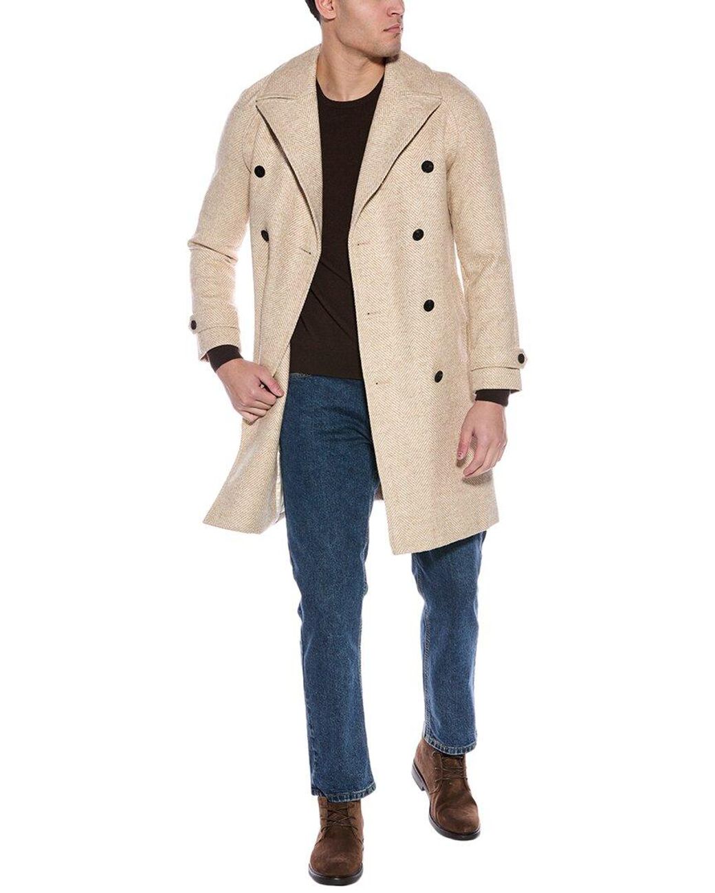 Reiss Hardwick Overcoat in Natural for Men | Lyst