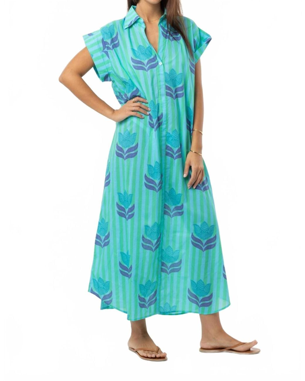 Bindu Paige Maxi Dress in Blue | Lyst