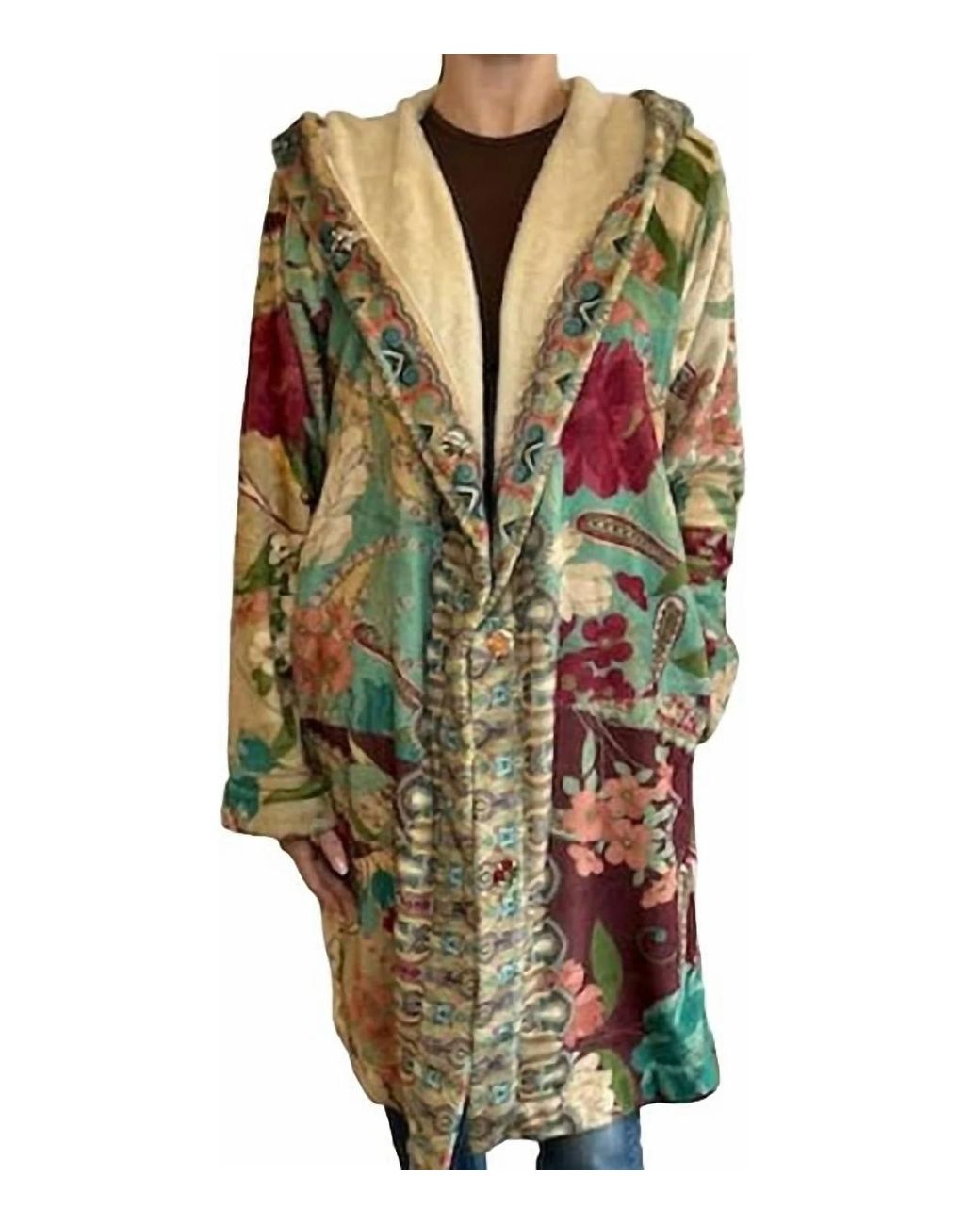 Johnny Was Kyrstin Sherpa Jacket in Green | Lyst