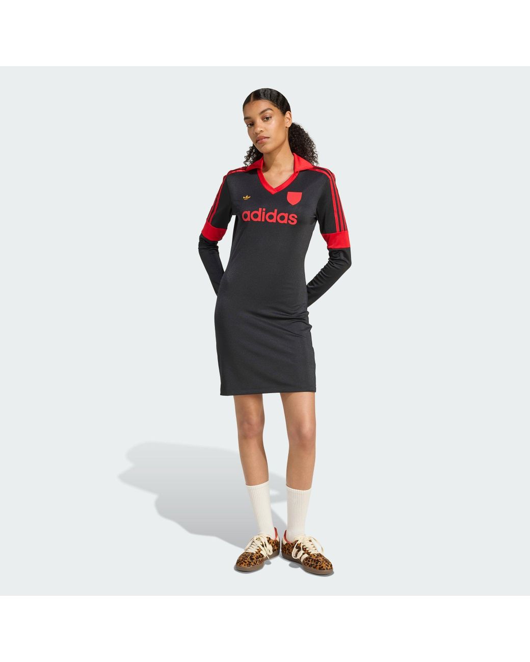adidas Graphic Soccer Jersey Dress in Black | Lyst