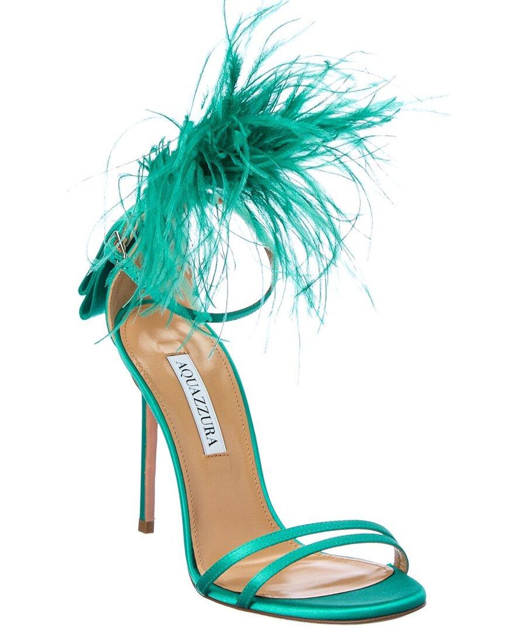 Aquazzura Concerto 105 Satin Sandal In Green Lyst