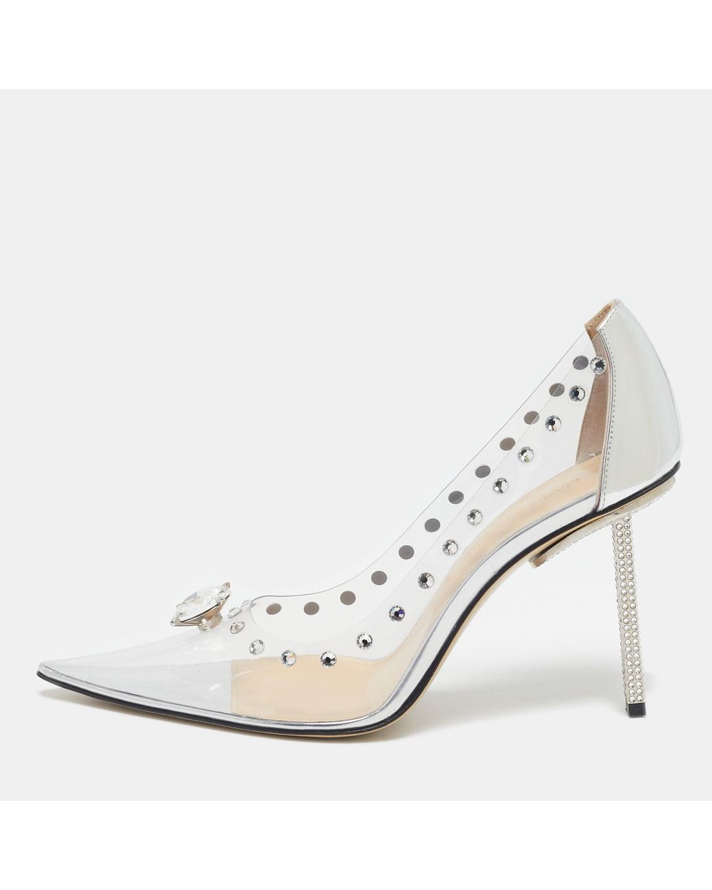 Mach & Mach Transparent Pvc And Leather Diamond Dreams Pumps in Natural ...